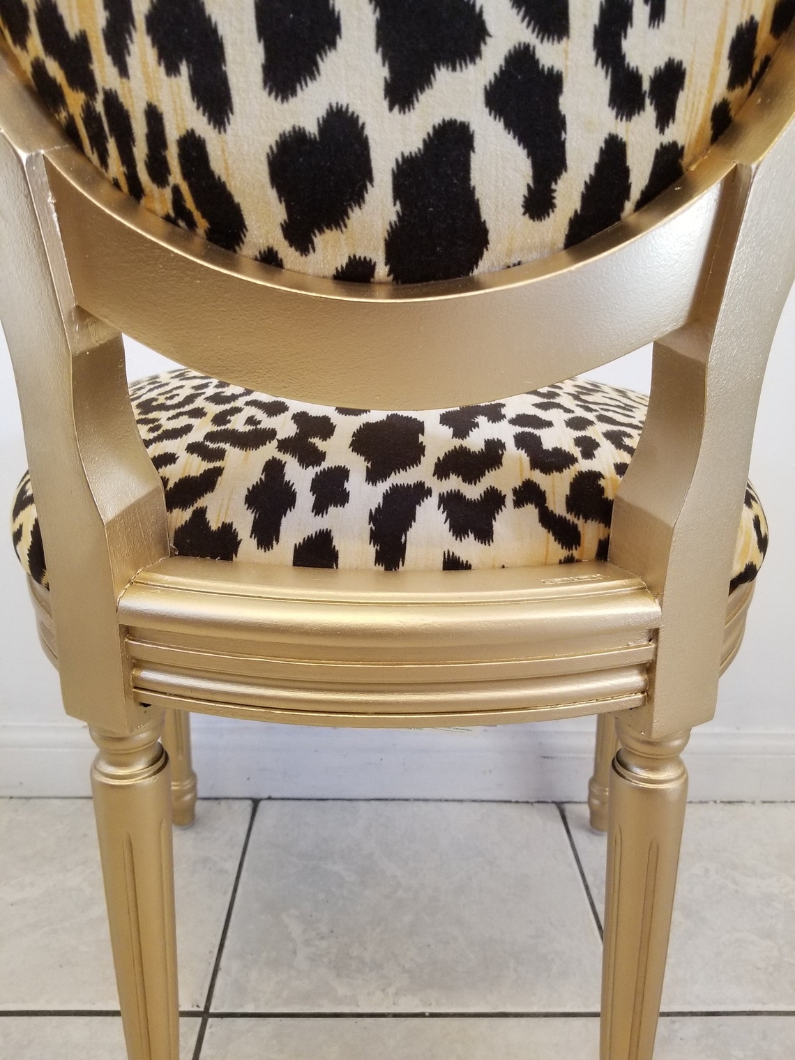 FRENCH LOUIS LEOPARD Print Accent Gold Chair - Etsy UK