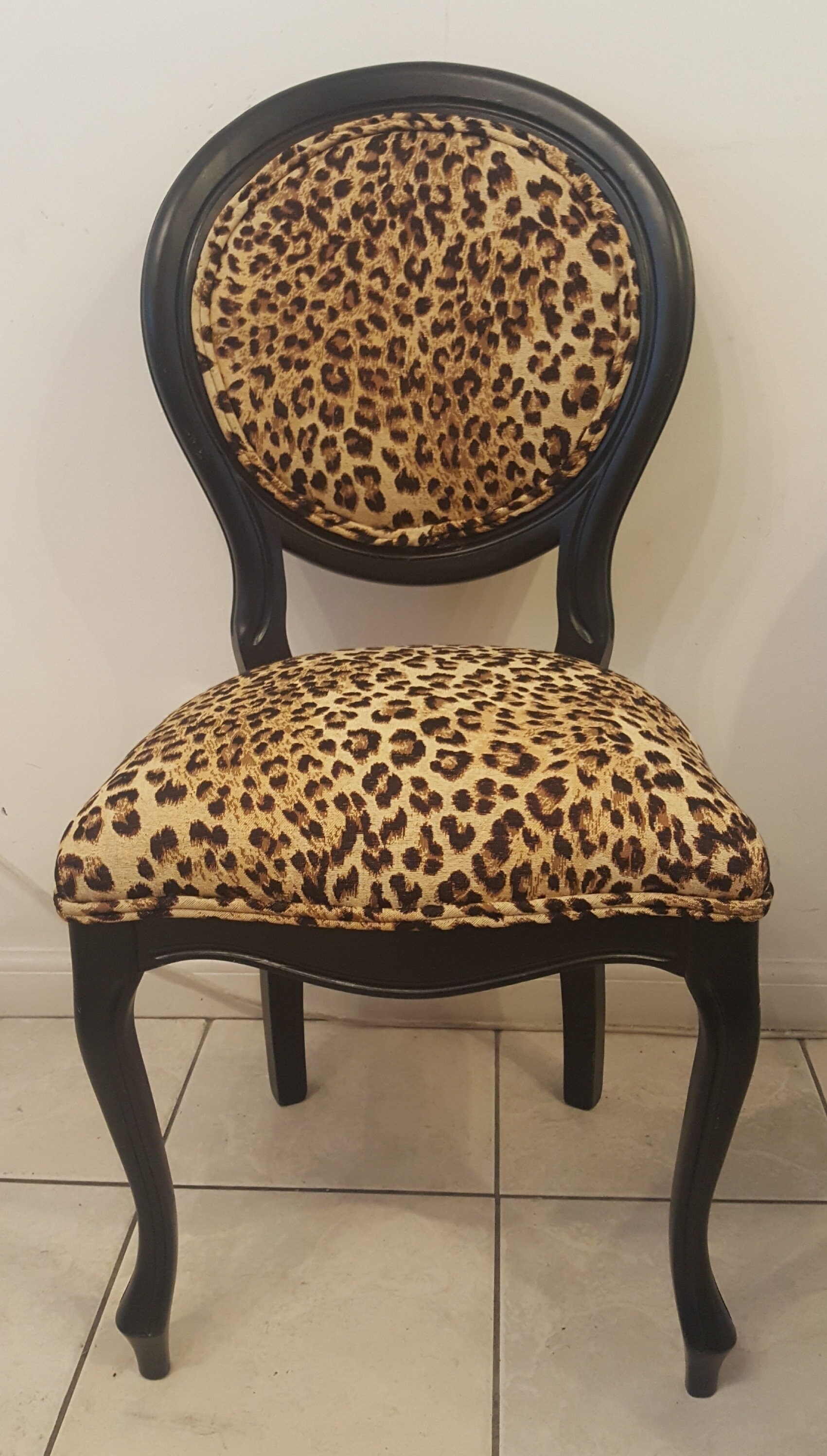 Italian Leopard Print Medallion Black Dining Set - Etsy