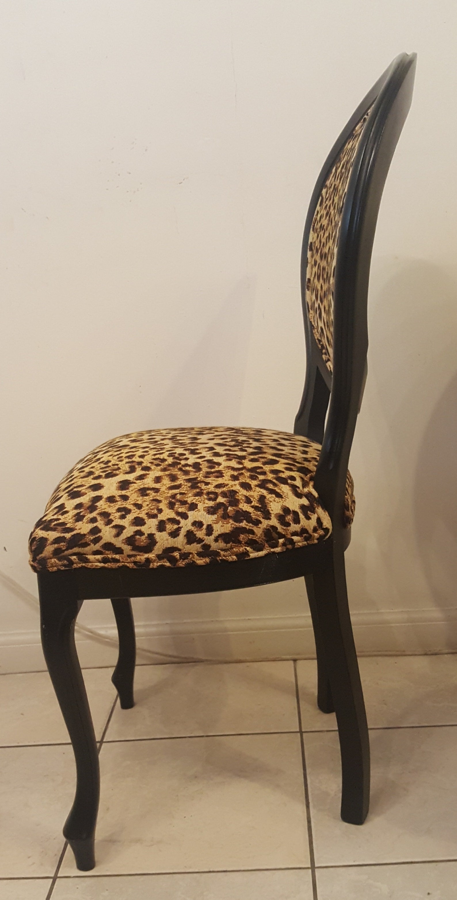 Italian Leopard Print Medallion Black Dining Set - Etsy
