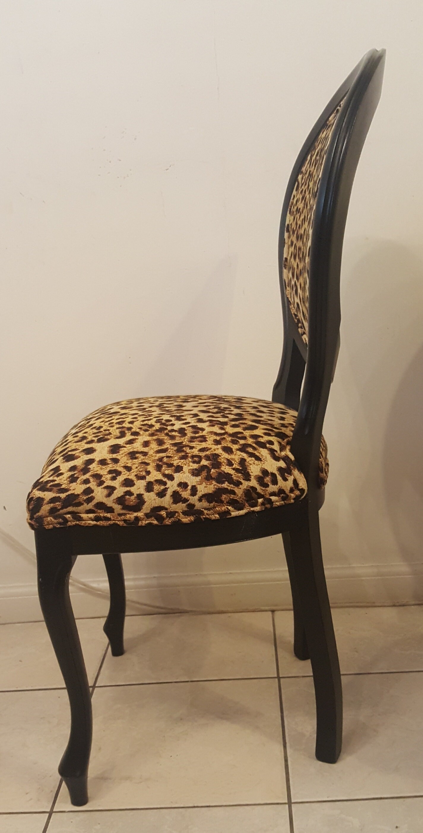 Italian Leopard Print Medallion Black Dining Set - Etsy