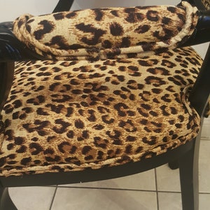 Italian Leopard Print Medallion Black Dining Set - Etsy