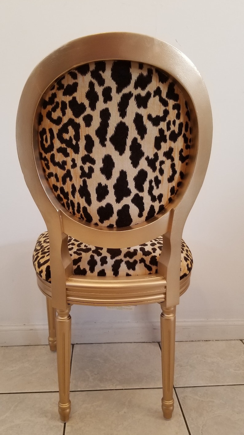 FRENCH LOUIS LEOPARD Print Accent Gold Chair - Etsy UK