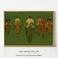 Framed Polo Player Oil Painting Print on Canvas, Framed Polo Player Art ...