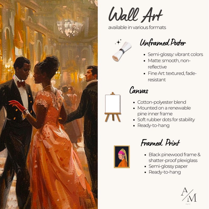 Bridgerton-inspired Oil Painting Regency Era Ball Home Decor Mixed Race ...