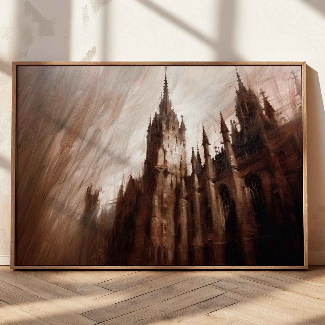 Gothic Cathedral Wall Art Abstract European Architecture Print Moody ...