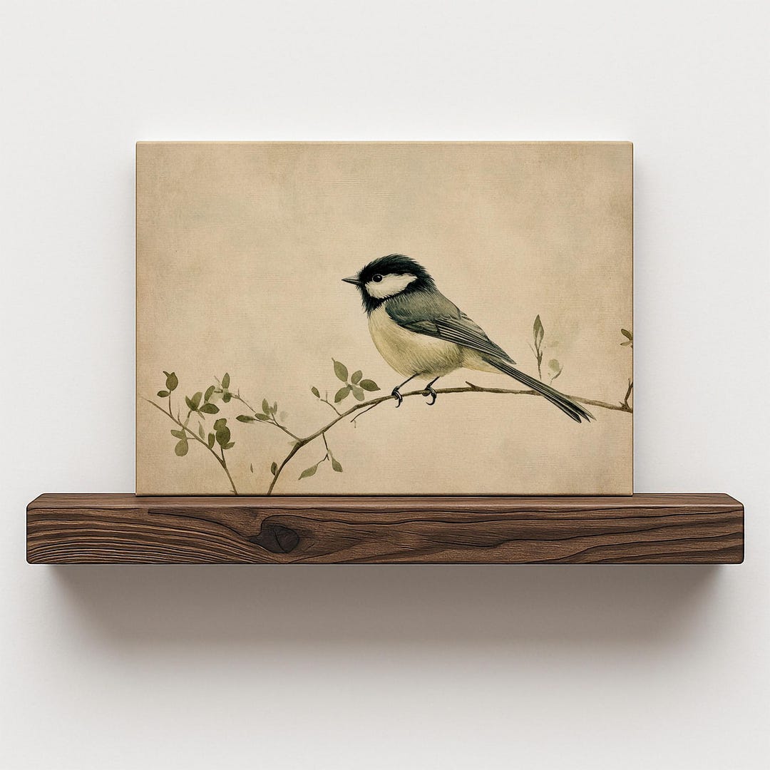 Vintage Chickadee Watercolor Print: French Country Botanical Art - Etsy