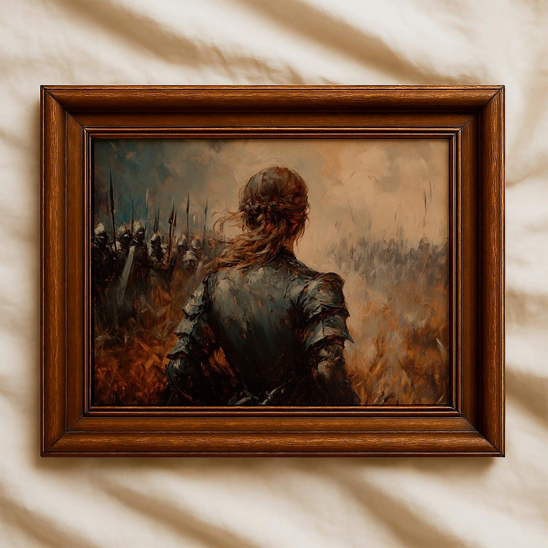Joan of Arc Wall Art Historic Feminist Warrior Print Epic Battle Scene ...