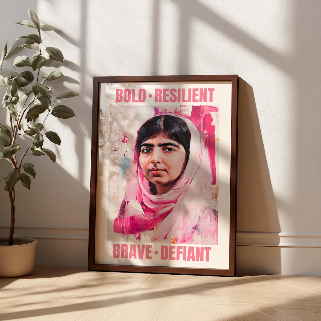 Malala Yousafzai Empowering Women Art Print, Motivational Wall Decor ...