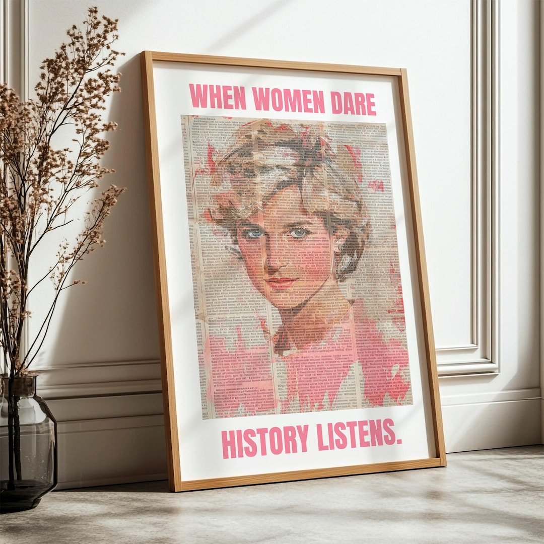Princess Diana Empowering Women Art Print, Motivational Wall Decor ...