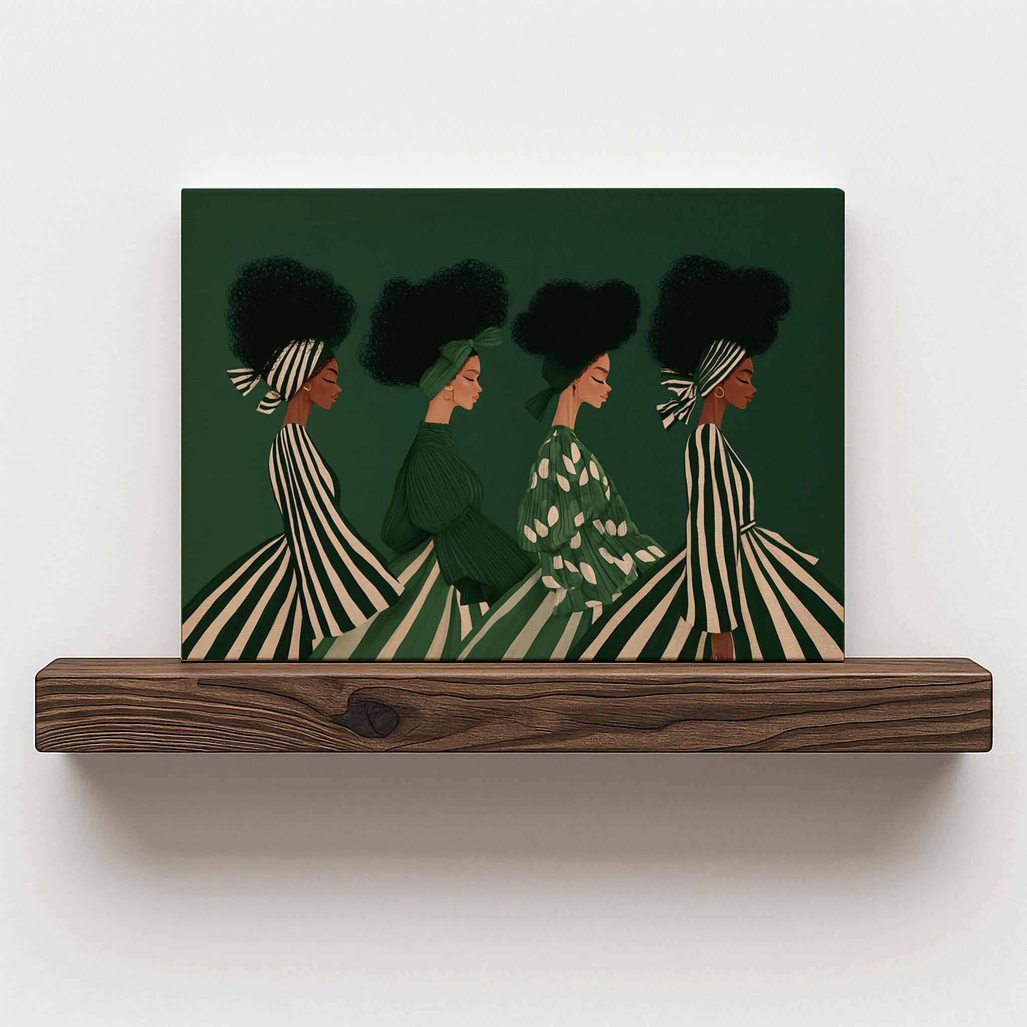 Modern Afrocentric Wall Art: Female Figures Black Painting Print ...