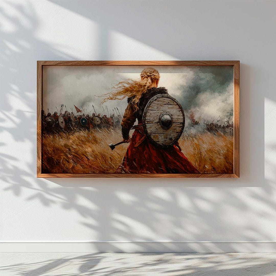 Viking Shieldmaiden in Battle Feminist Wall Art Printable Digital & Art ...