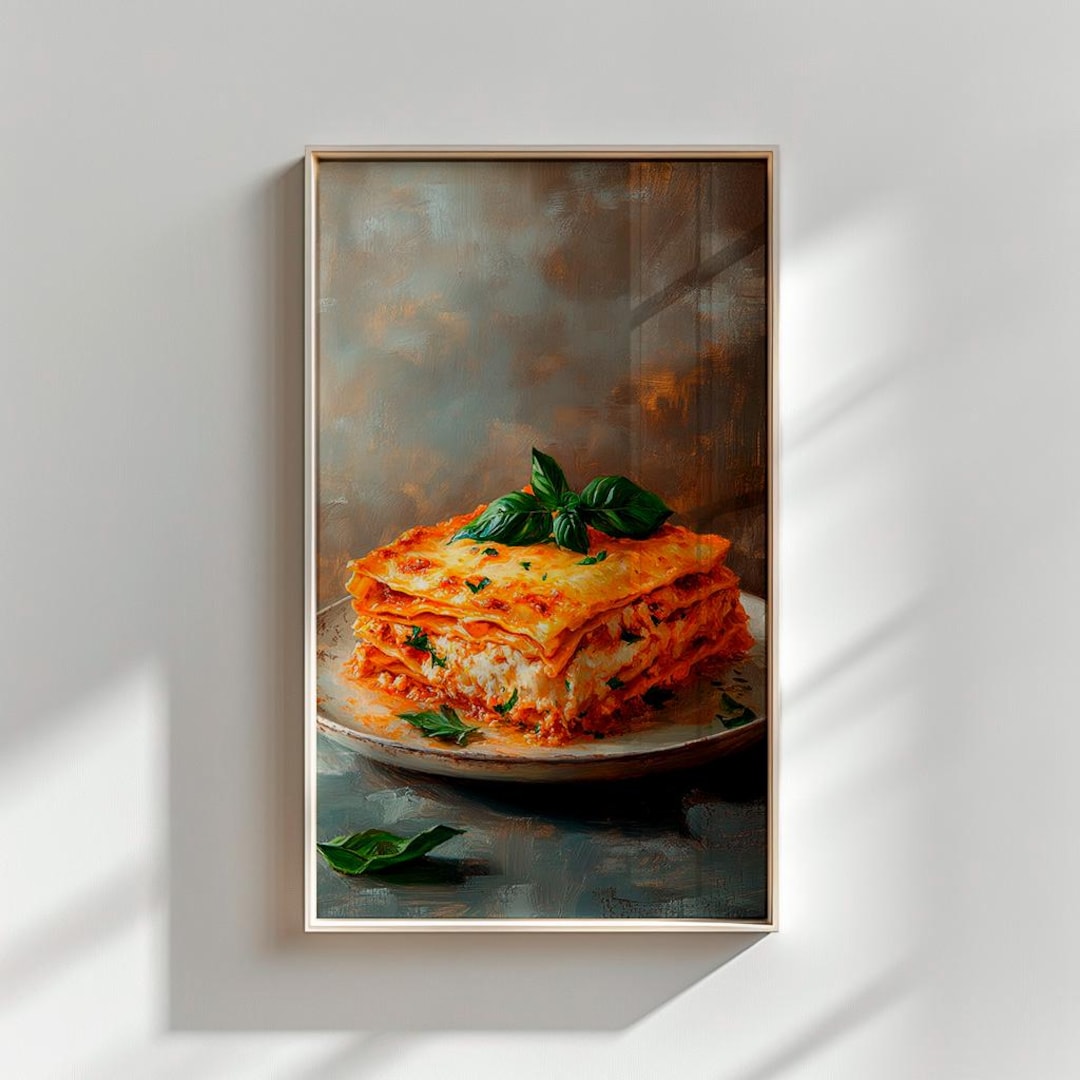 Lasagna Art Print Cute Quirky Whimsical Printable Artwork Elegant ...