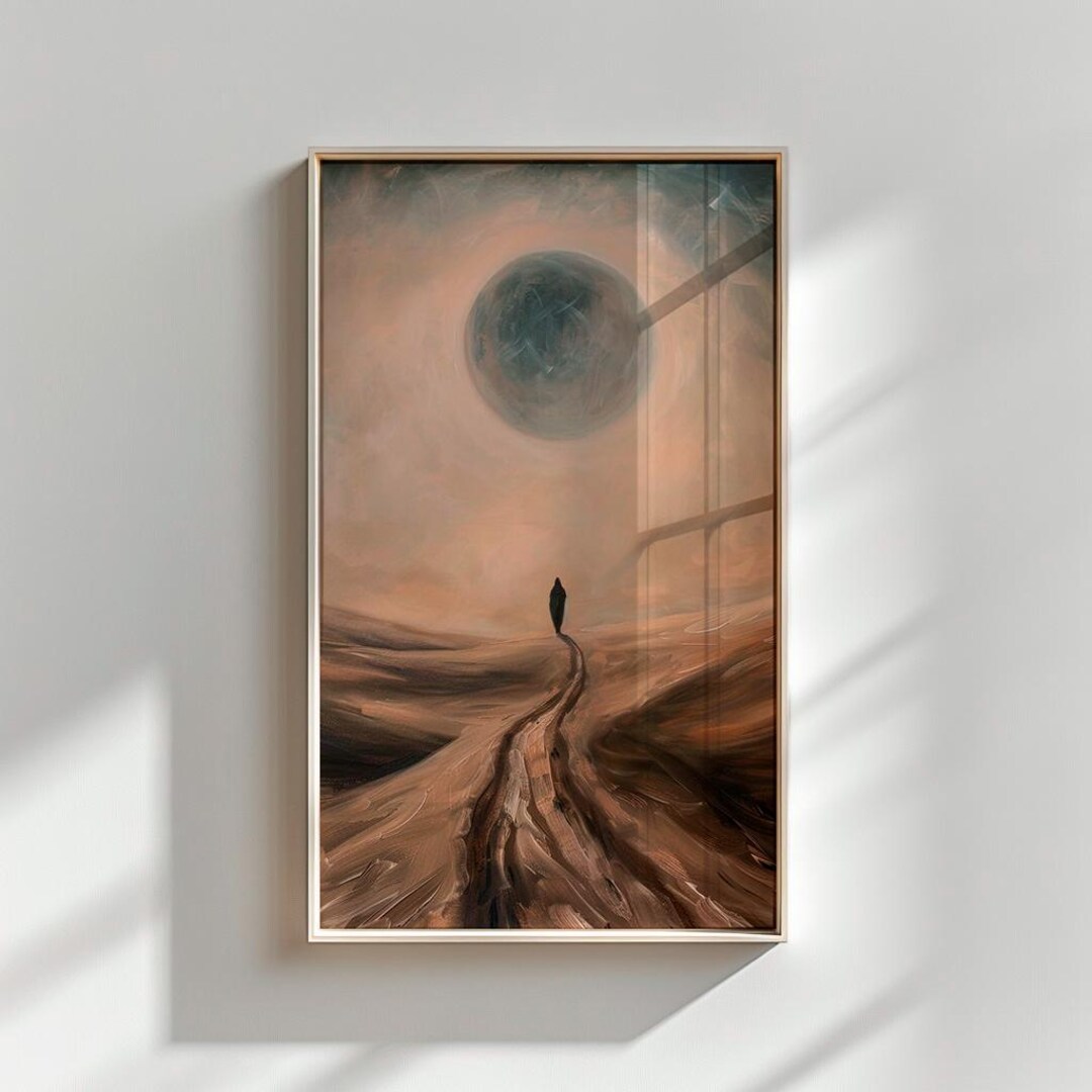 Path of the Desert Seer Sci-fi Desert Art Minimalist Futuristic Wall Decor Symbolic Journey Art ...