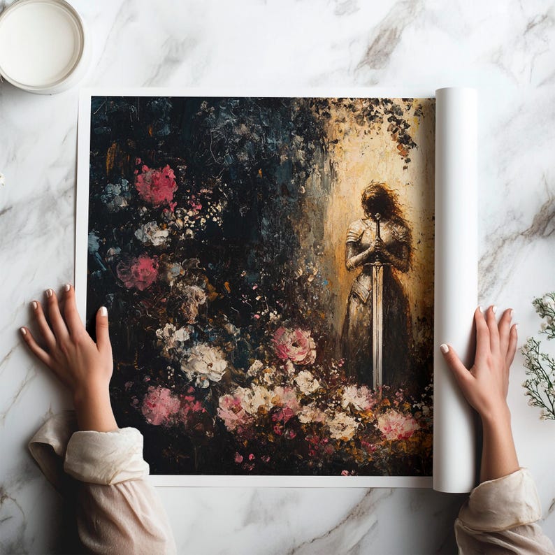 Female Knight Warrior Wall Art Medieval Feminist Gothic Print Library ...