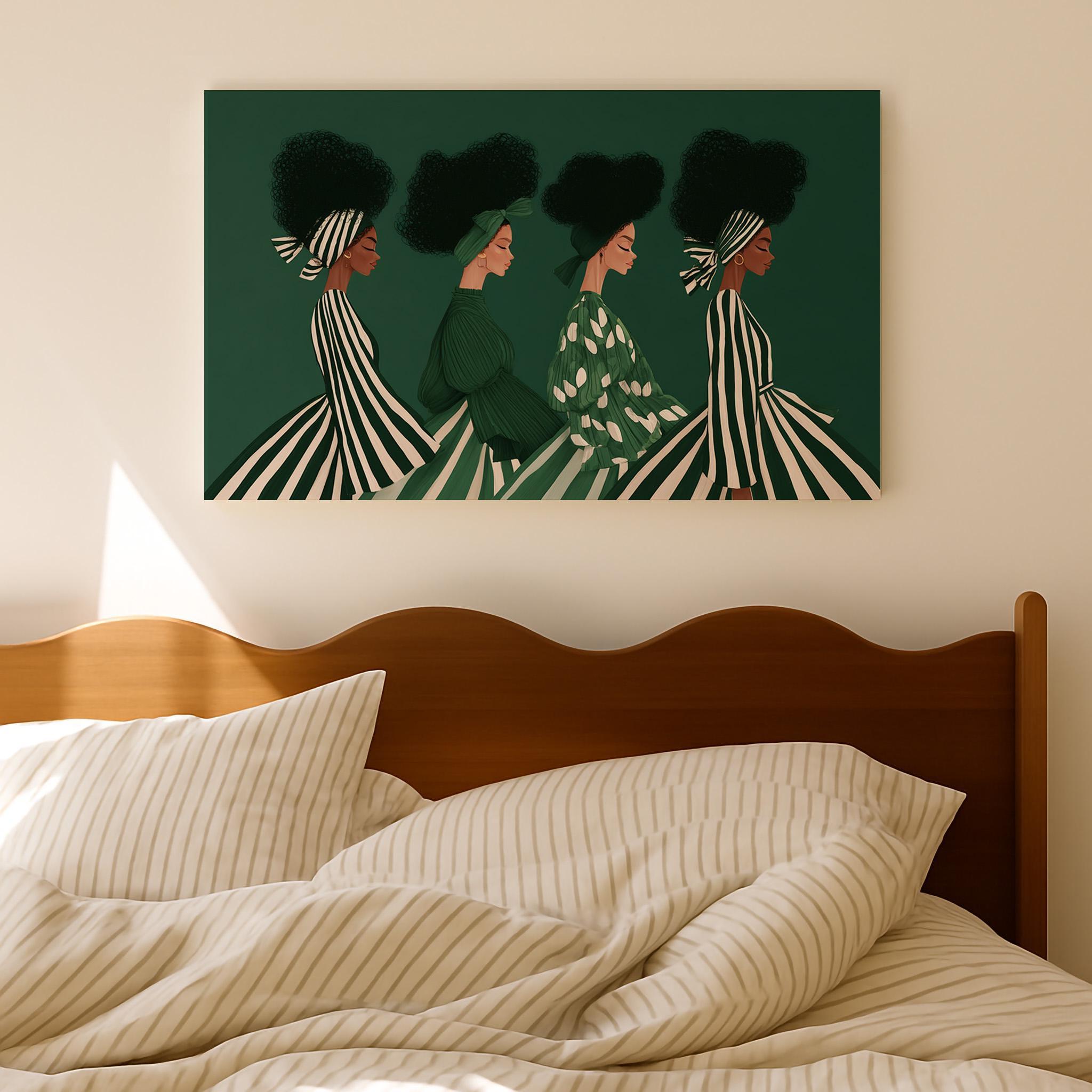Modern Afrocentric Wall Art: Female Figures Black Painting Print ...
