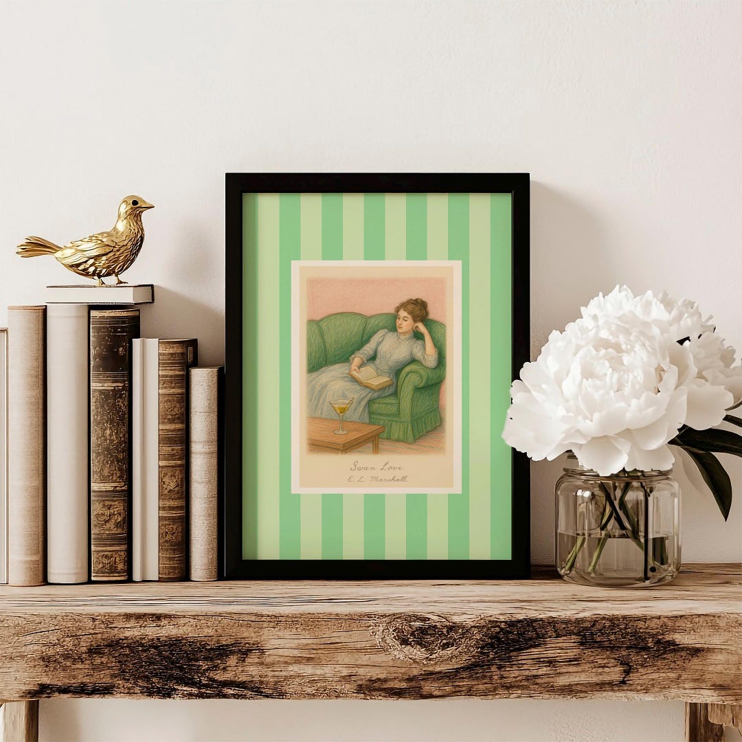 Decadent Young Woman Wall Art Victorian Woman Asleep Portrait Painting ...