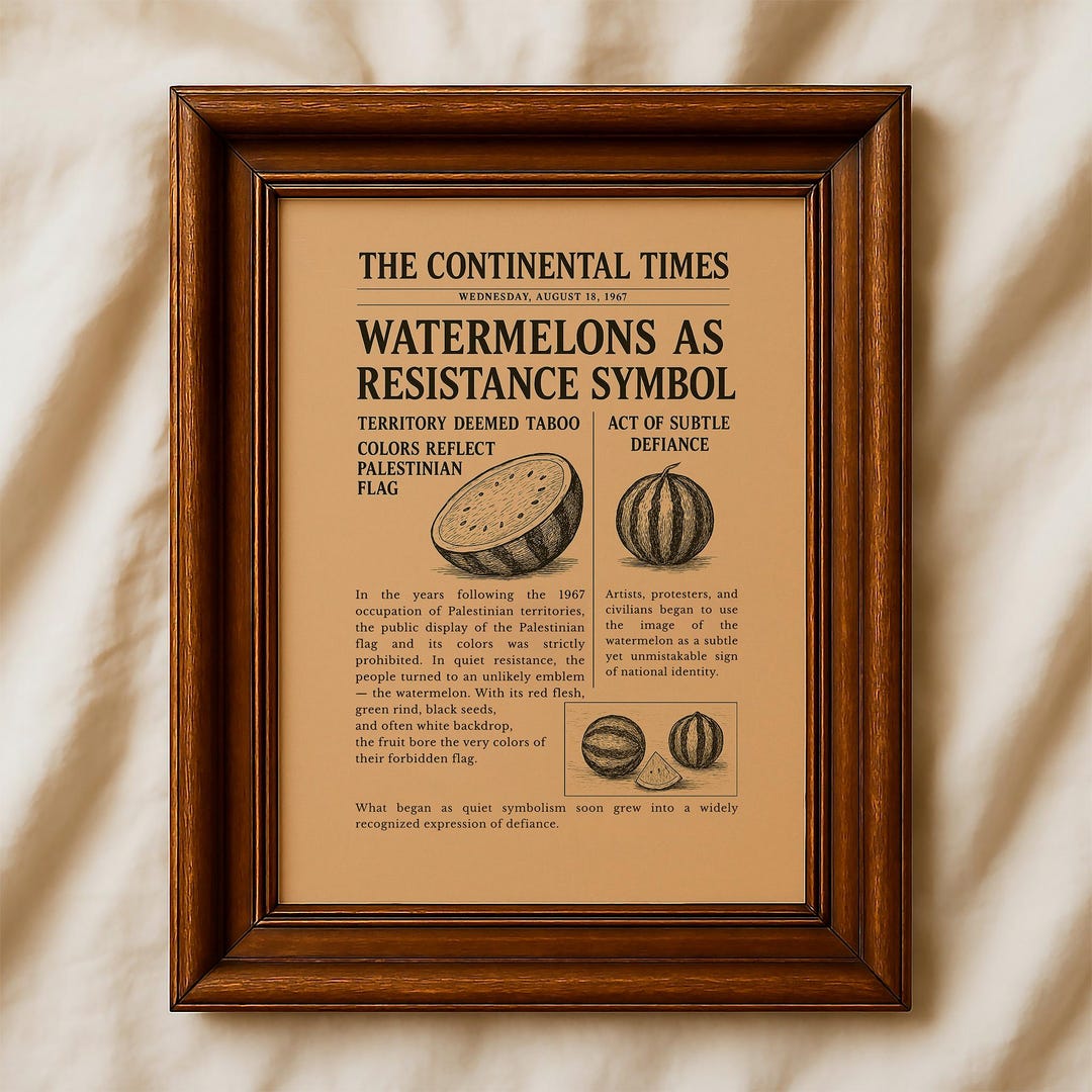 Watermelon Resistance Symbol Wall Art Vintage Protest Poster ...