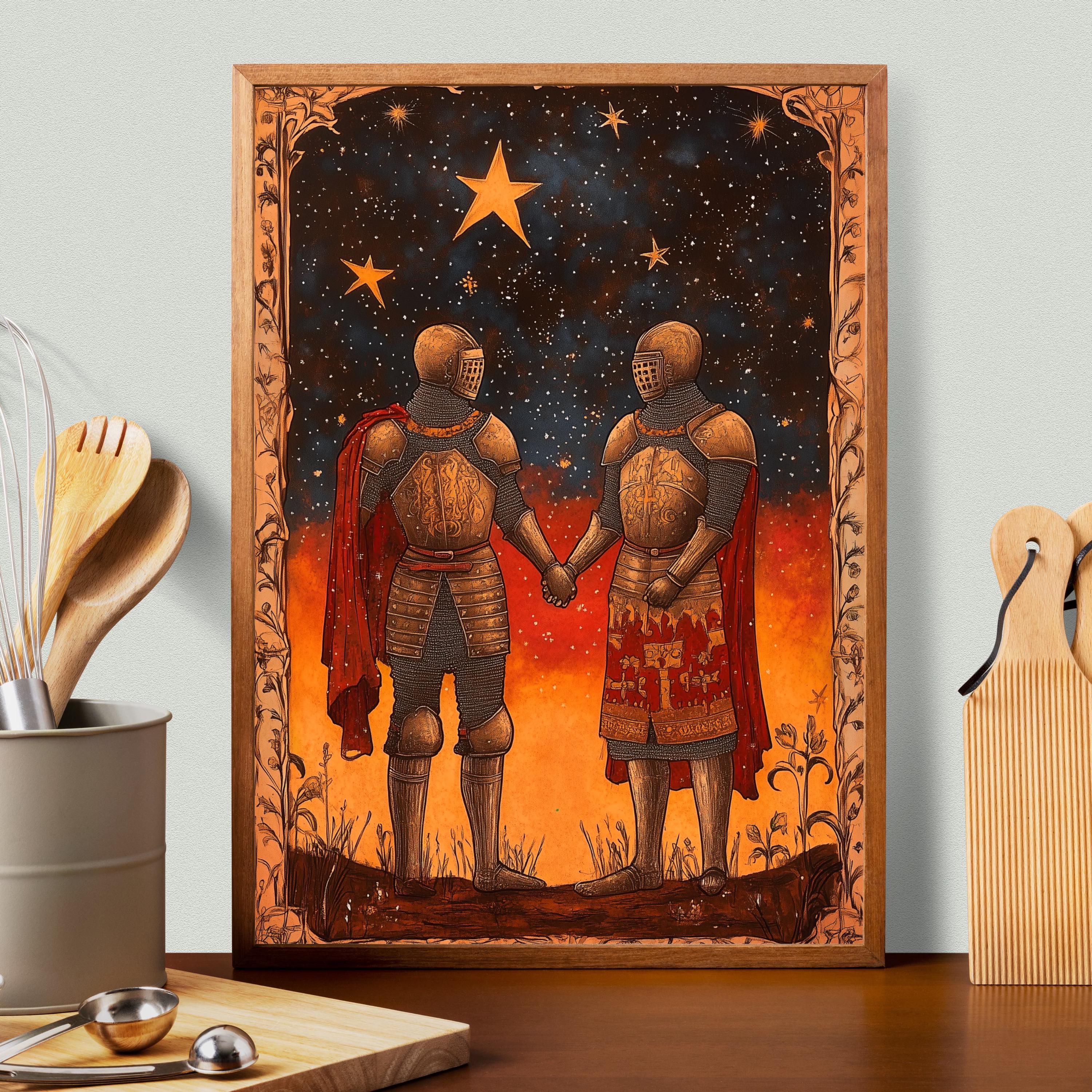 Medieval Knights Holding Hands | Medieval Love Poster | Printable Art ...