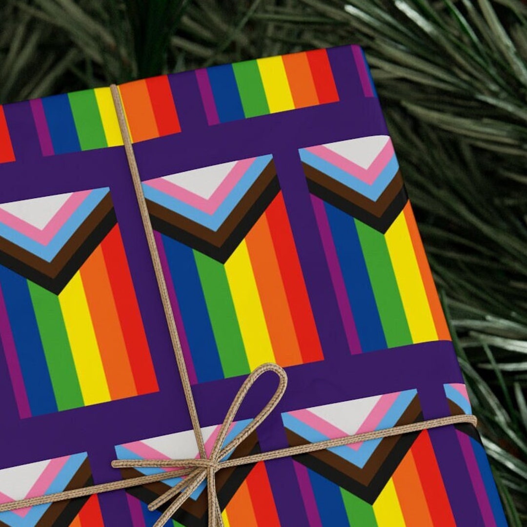 LGBTQIA Pride Flag Gift Wrapping Paper Themed Gift Wrap Birthday ...