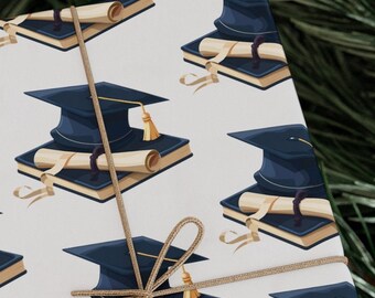 Graduation Gift Wrap wrapping Paper for Graduates in a Whimsical Cap ...