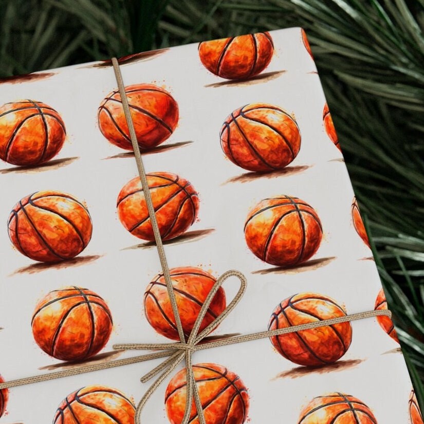 Sports Wrapping Paper Basketball Wrapping Paper Vibrant Sports-themed ...