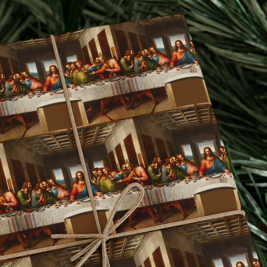 Last Supper Wrapping Paper | Famous Painting Wrapping Paper- Davinci ...