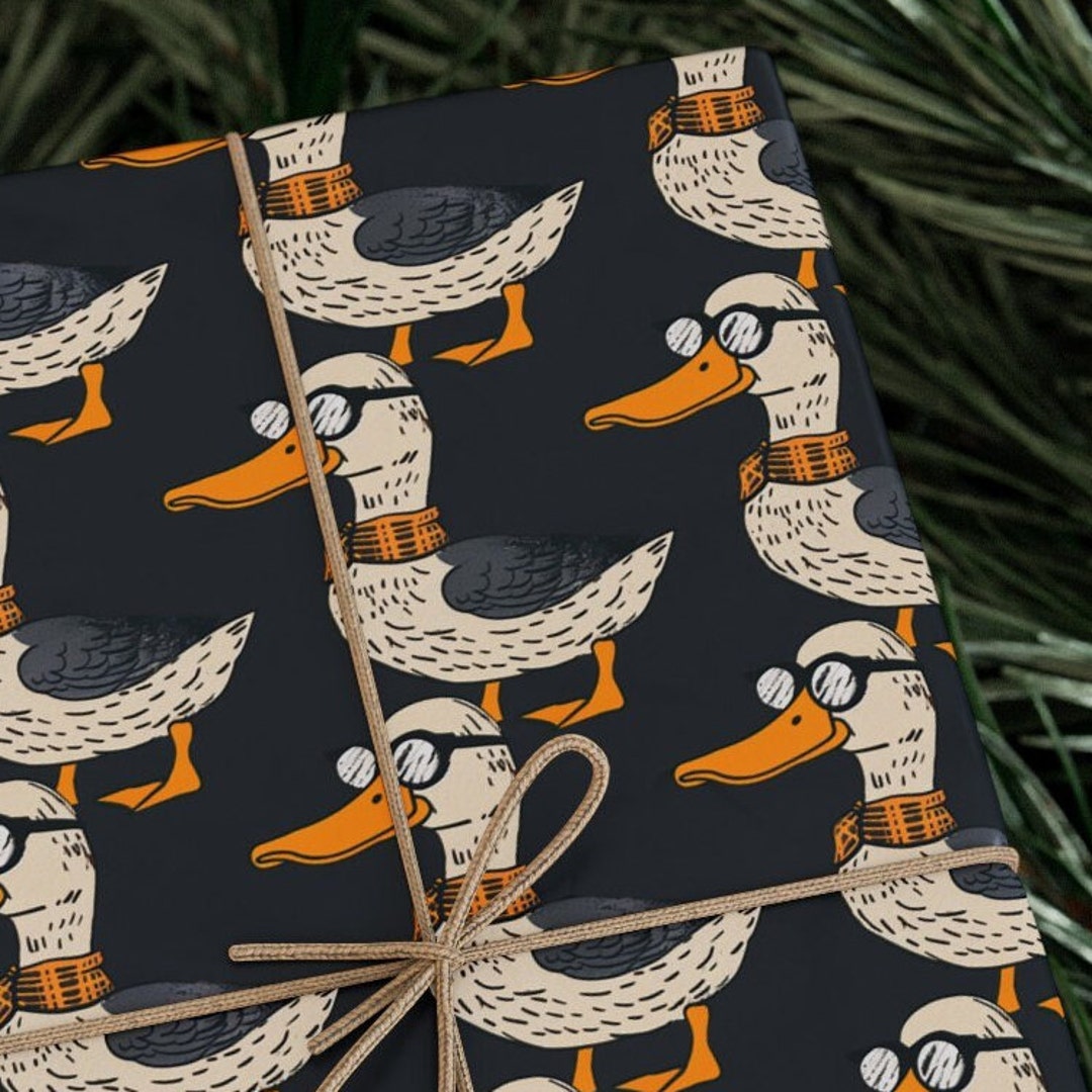 Hipster Duck Wrapping Paper Themed Gift Wrap Fun, Funny & Quirky Gift ...