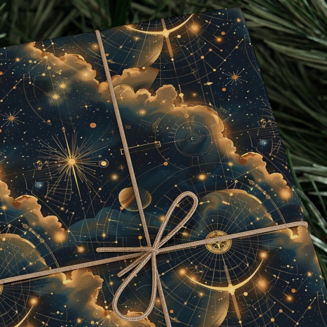 Celestial Wrapping Paper | Interstellar Gift Wrap | Outer Space | Star ...