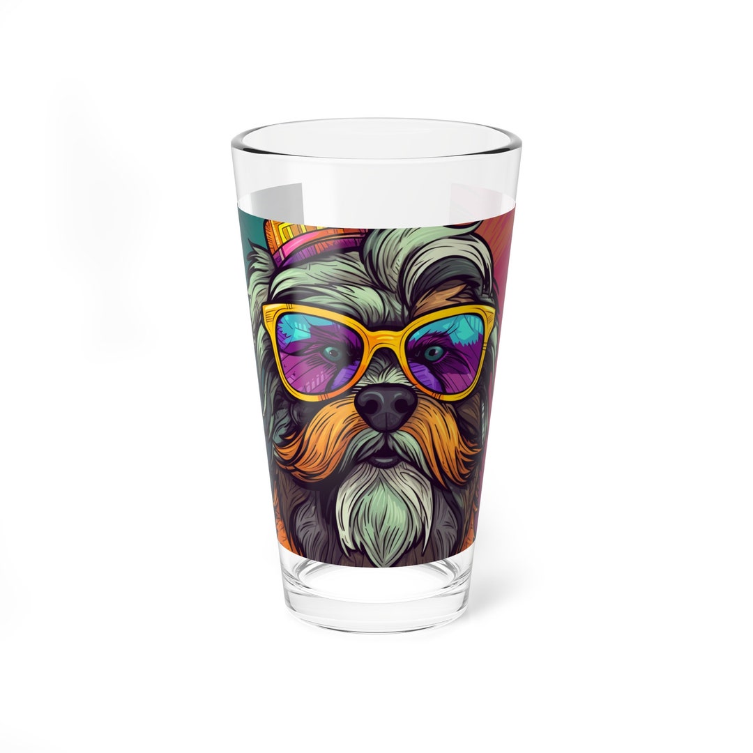 Psychedelic Dog Cocktail/ Martini/ Water/ Pint Glass, 16oz - Etsy