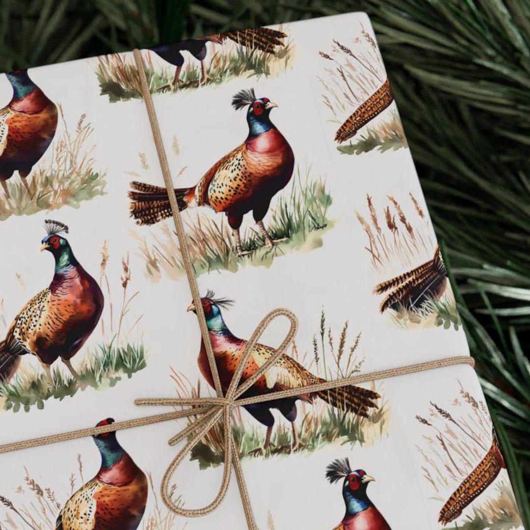 Pheasant Wrapping Paper - Hunting Wrapping - Bird Hunting Giftwrap ...