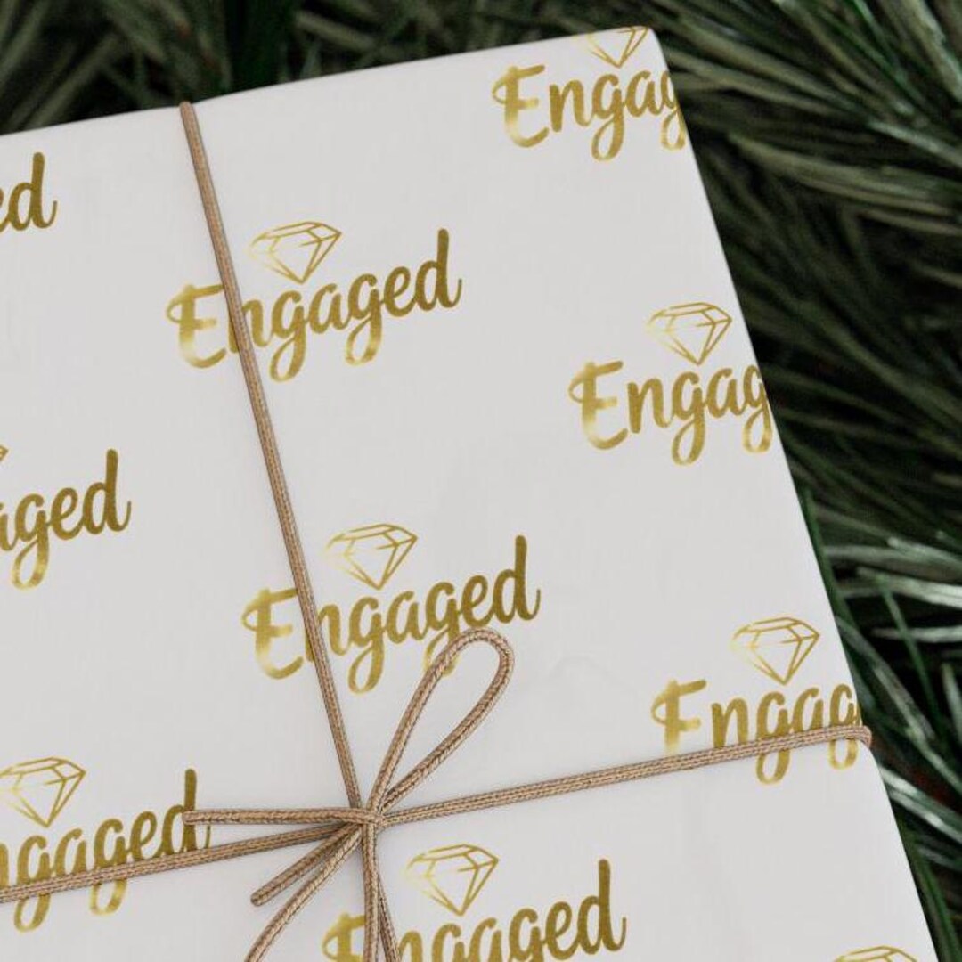 Engagement Wrapping Paper Engagement Giftwrap Engagement Gift Wrapping ...