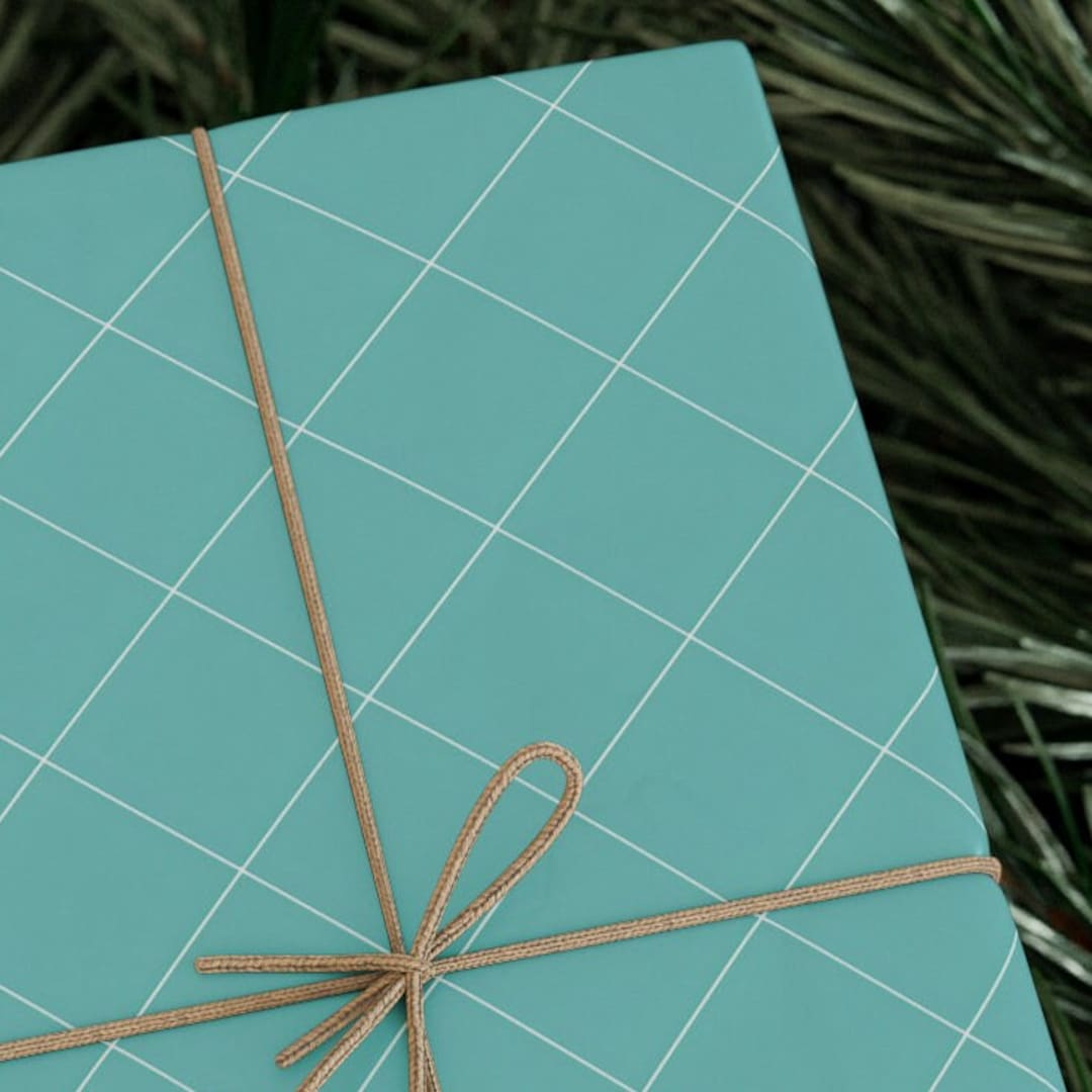 Tiffany Blue Wrapping Paper Elegant Tiffany Blue Diagonal Wedding ...