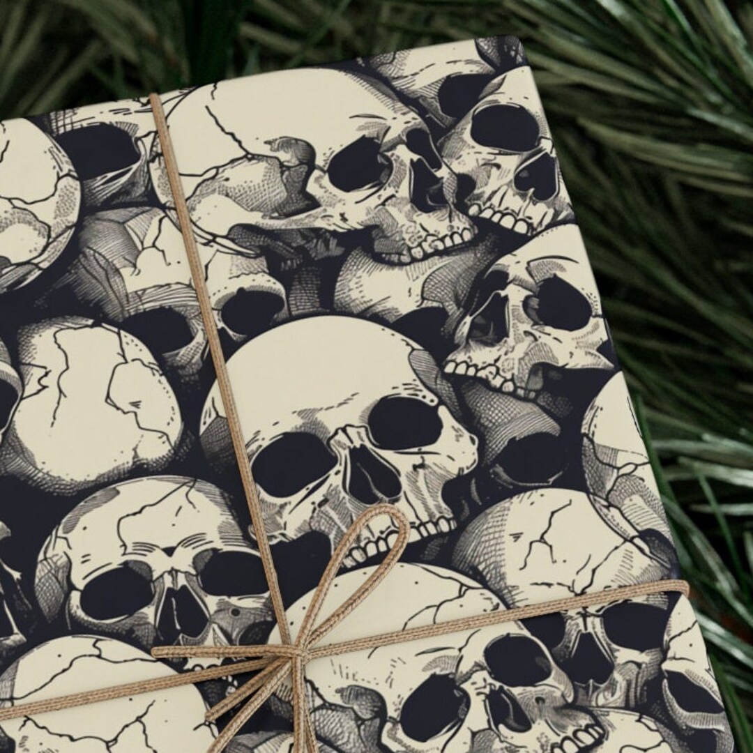 Skull Wrapping Paper Horror Wrapping Paper Horror Gift Wrap for ...