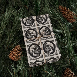 Horror Wrapping Paper Dark Goth Giftwrap Gothic Skull Wrapping Paper ...