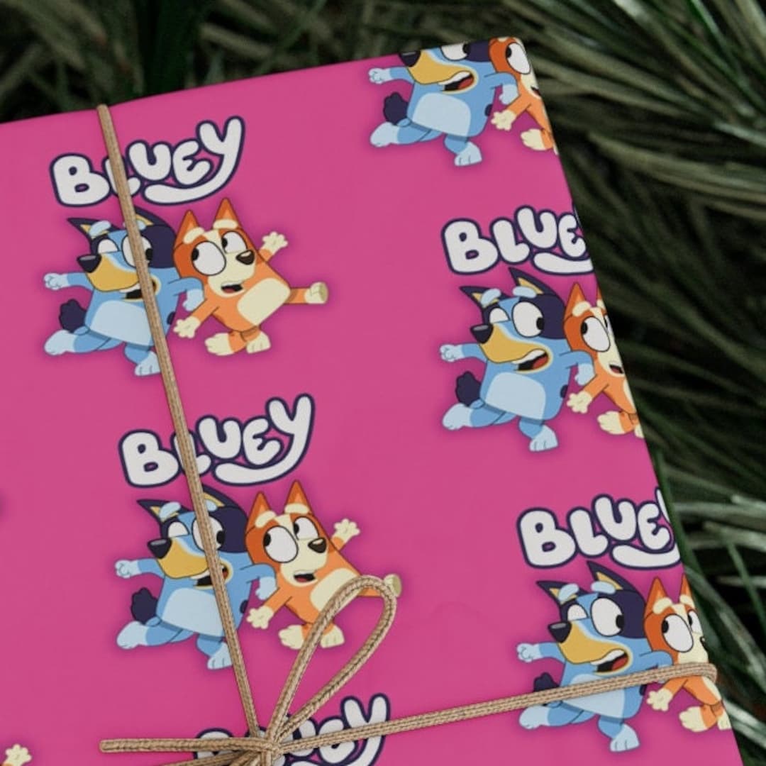 Pink Bluey Wrapping Paper Bluey Wrapping Paper Present Gift Paper Fun ...