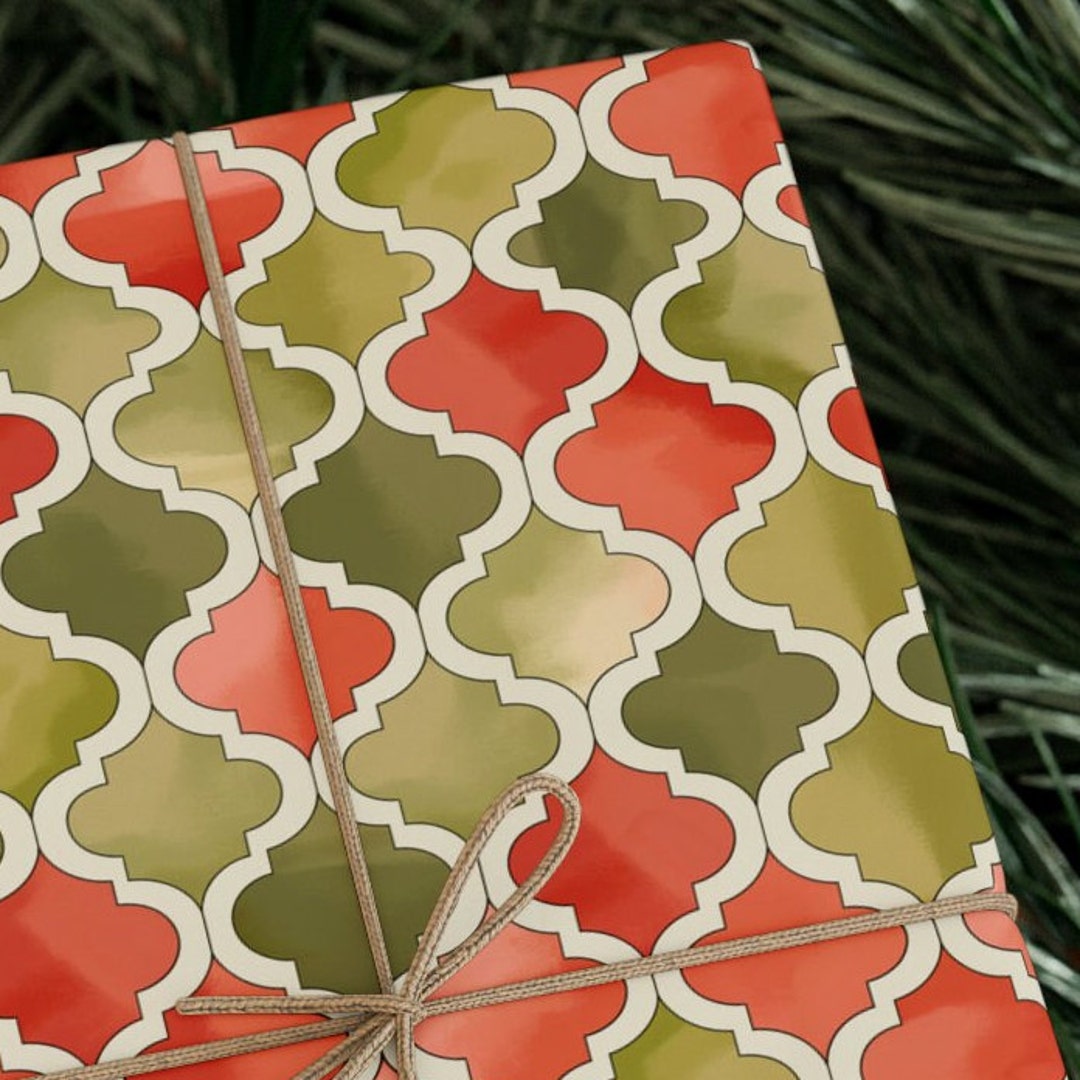 Moroccan Tile Wrapping Paper Designer Gift Wrap Elegant Patterned Gift ...