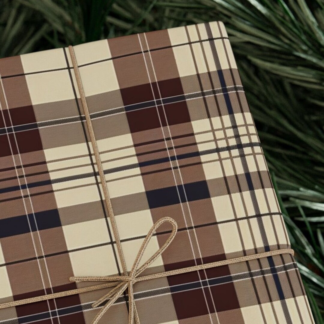 Masculine Plaid Gift Wrapping Paper Stylish Wrap for Him for All ...