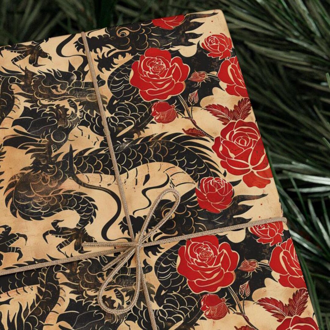 Chinese Dragon Wrapping Papers Oriental Gift Wrap, Asian Theme Paper ...