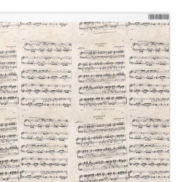 Sheet Music Wrapping Paper Musical Notes Wrapping Paper Music Note Gift ...