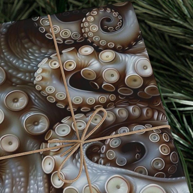 Tentacle Gift Wrapping Paper Octopus Gift Wrap With White Tenticle ...