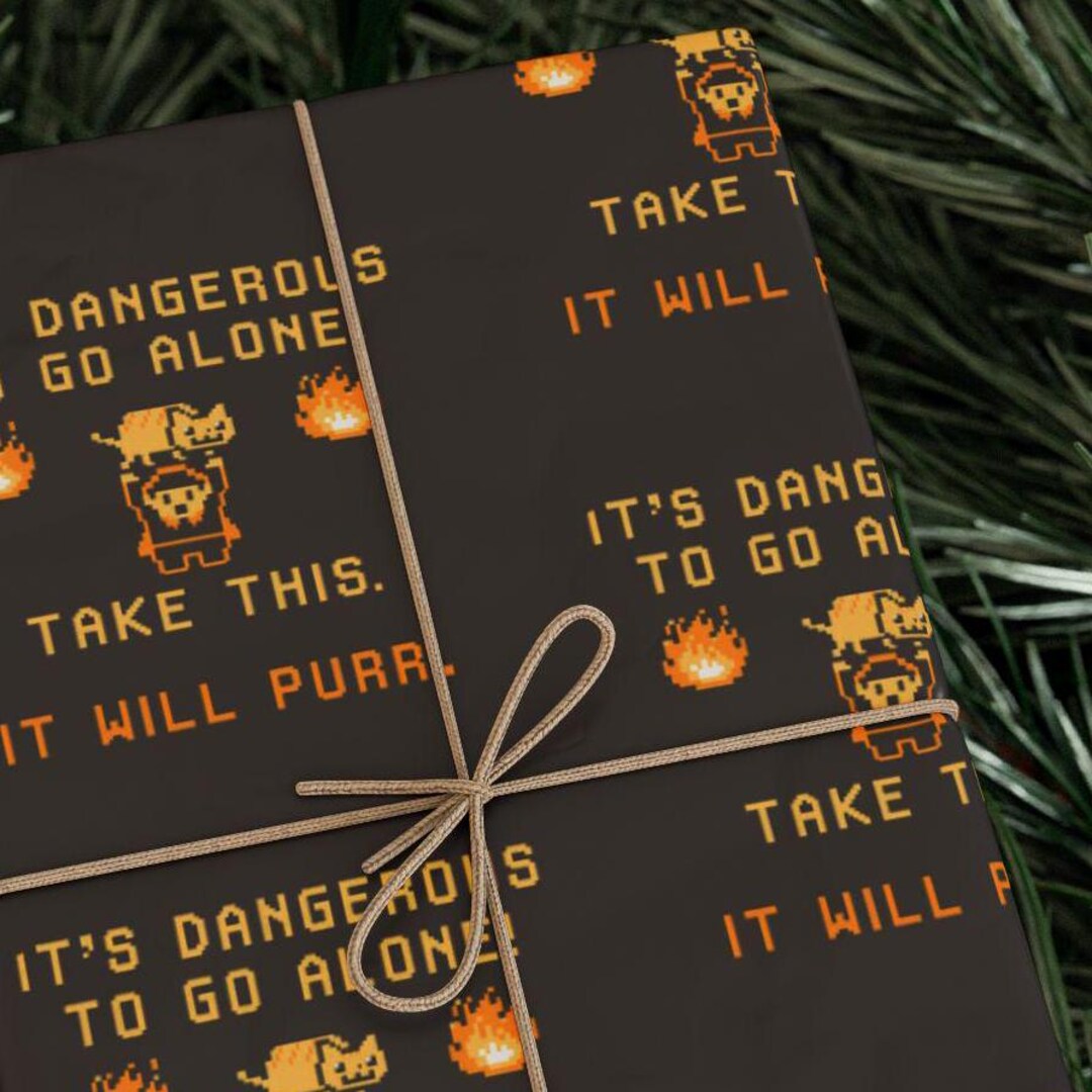 Zelda Wrapping Paper Cat Wrapping Paper Funny Nostalgic Game & Feline ...