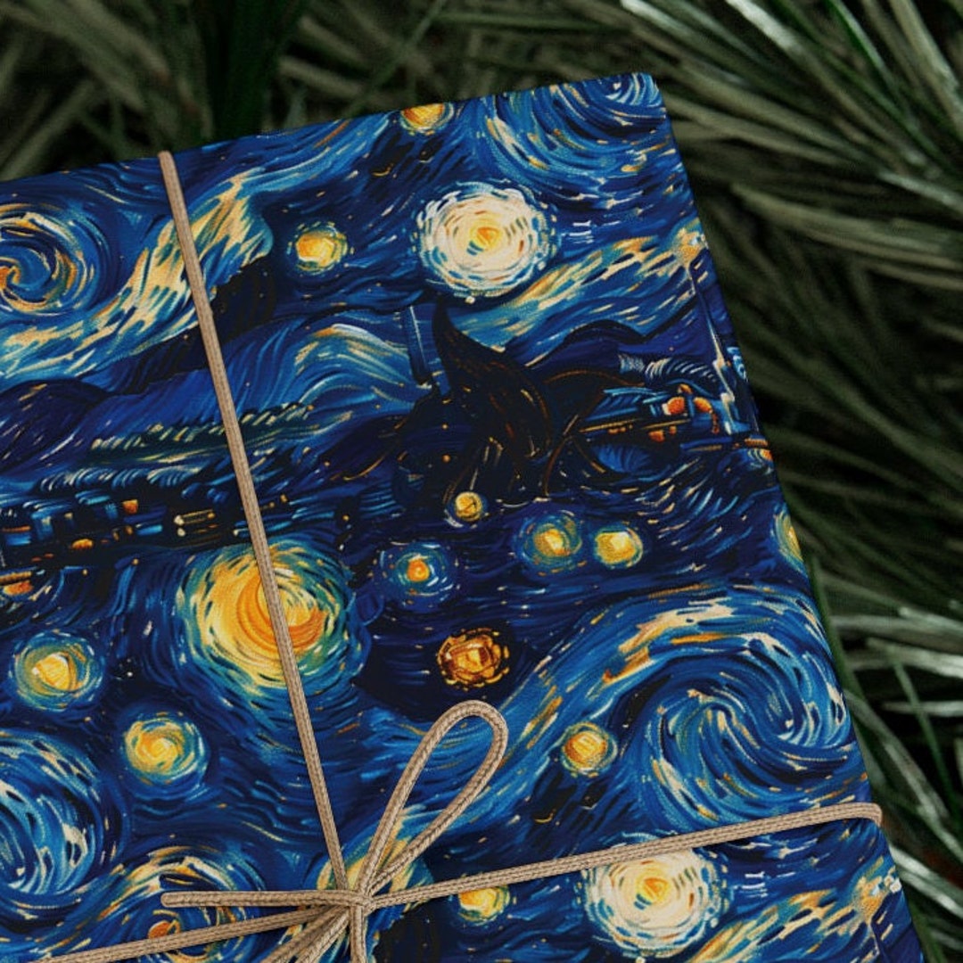 Van Gogh Starry Night Wrapping Paper Van Gogh Wrapping Paper Famous ...