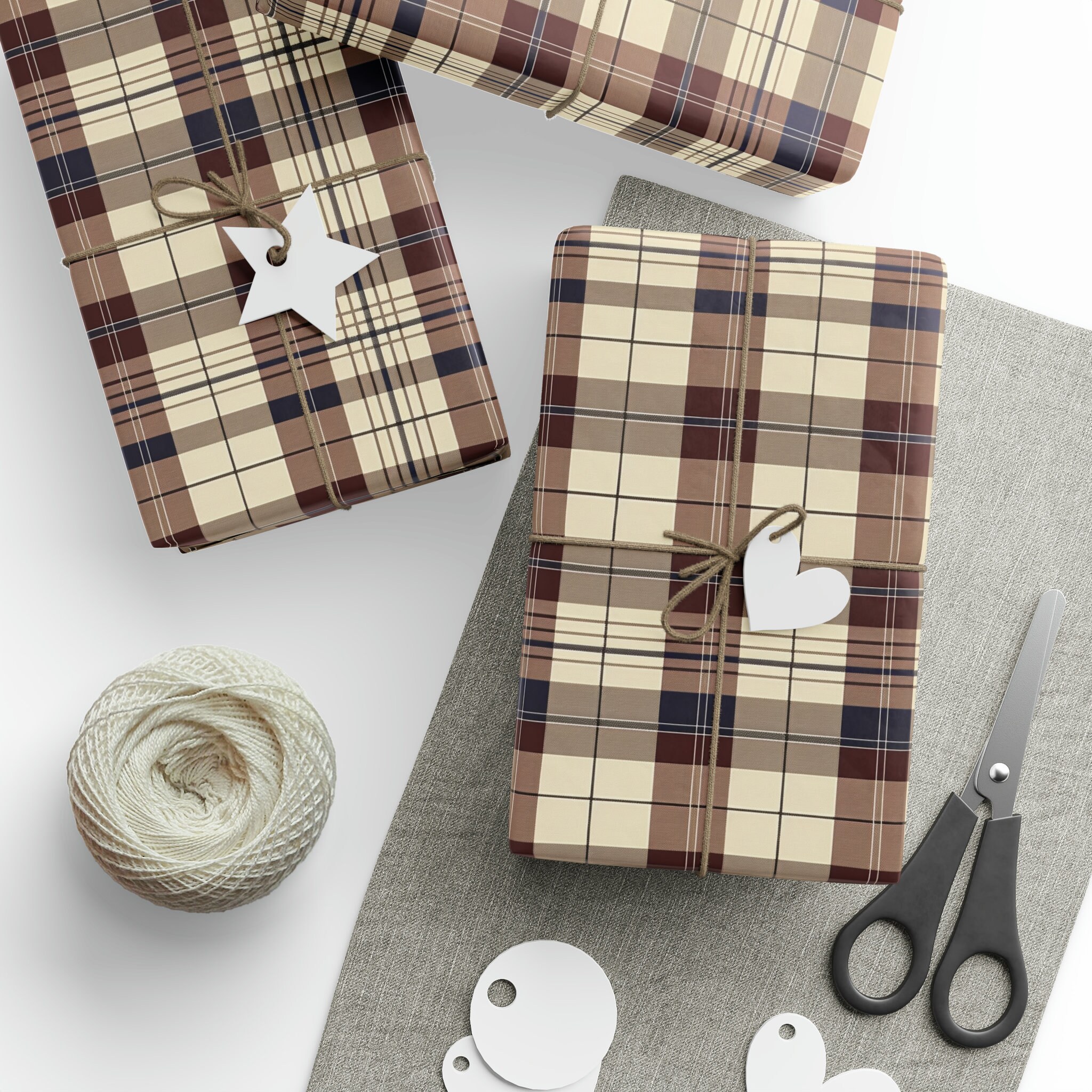 Masculine Plaid Gift Wrapping Paper Stylish Wrap for Him for All ...