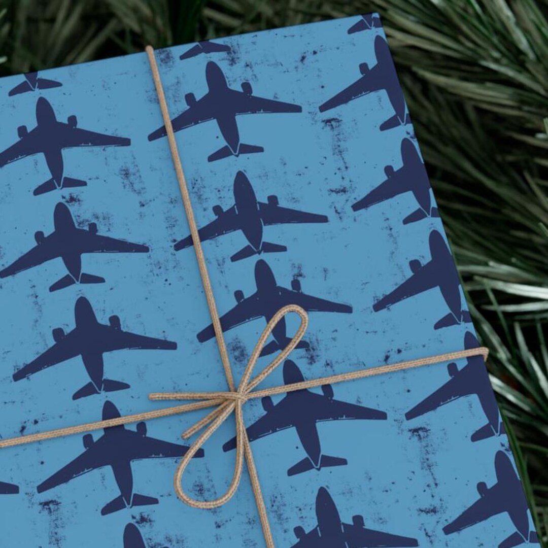 Aviator Wrapping Paper Flying Themed Wrapping Paper Plane Design Gift ...
