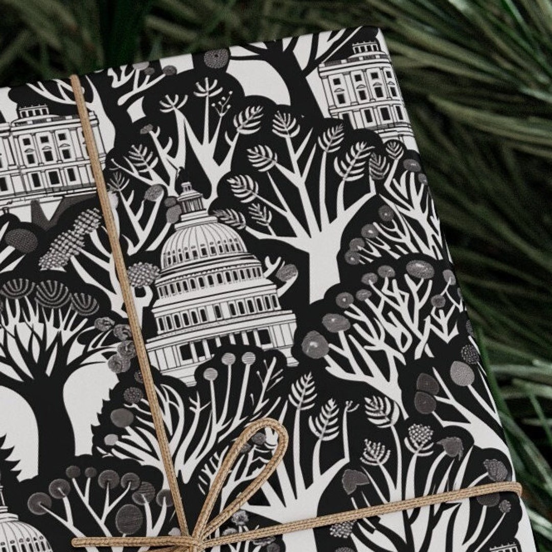 Capitol Wrapping Paper Themed Gift Wrap Ideal for Political Enthusiast ...
