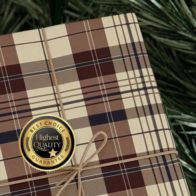 Plaid Christmas Wrapping Paper - Etsy