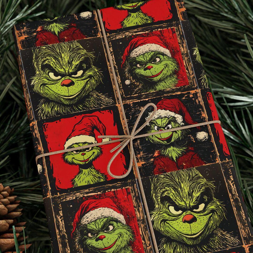 The Grinch Who Stole Christmas Wrapping Paper Dr. Seuss Gift Wrap Paper ...