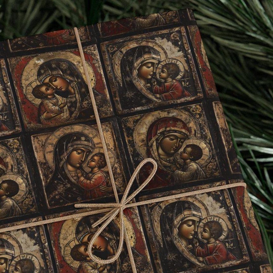 Catholic Wrapping Paper - Religious Gift Wrap for Baptism Confirmation ...