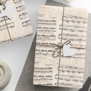 Sheet Music Wrapping Paper Musical Notes Wrapping Paper Music Note Gift ...