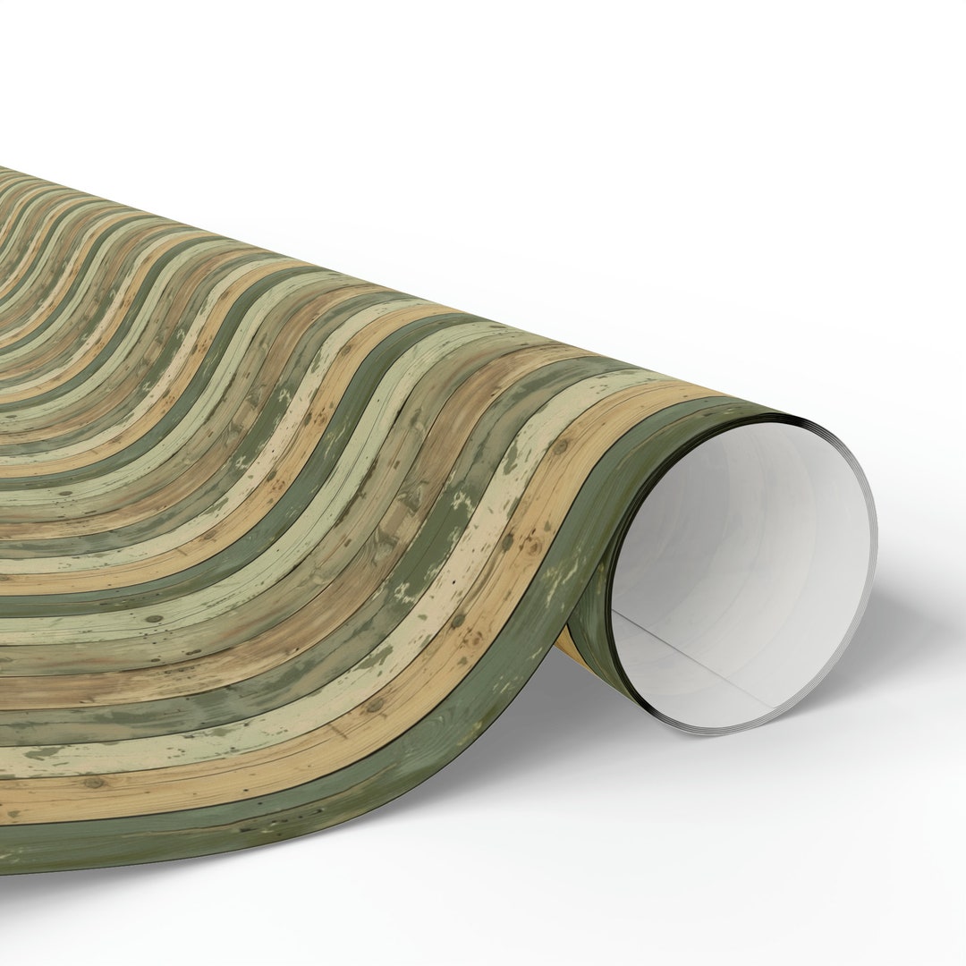 Wood Wrapping Paper- Green Wood Plank Wrapping Paper - Realistic Design ...